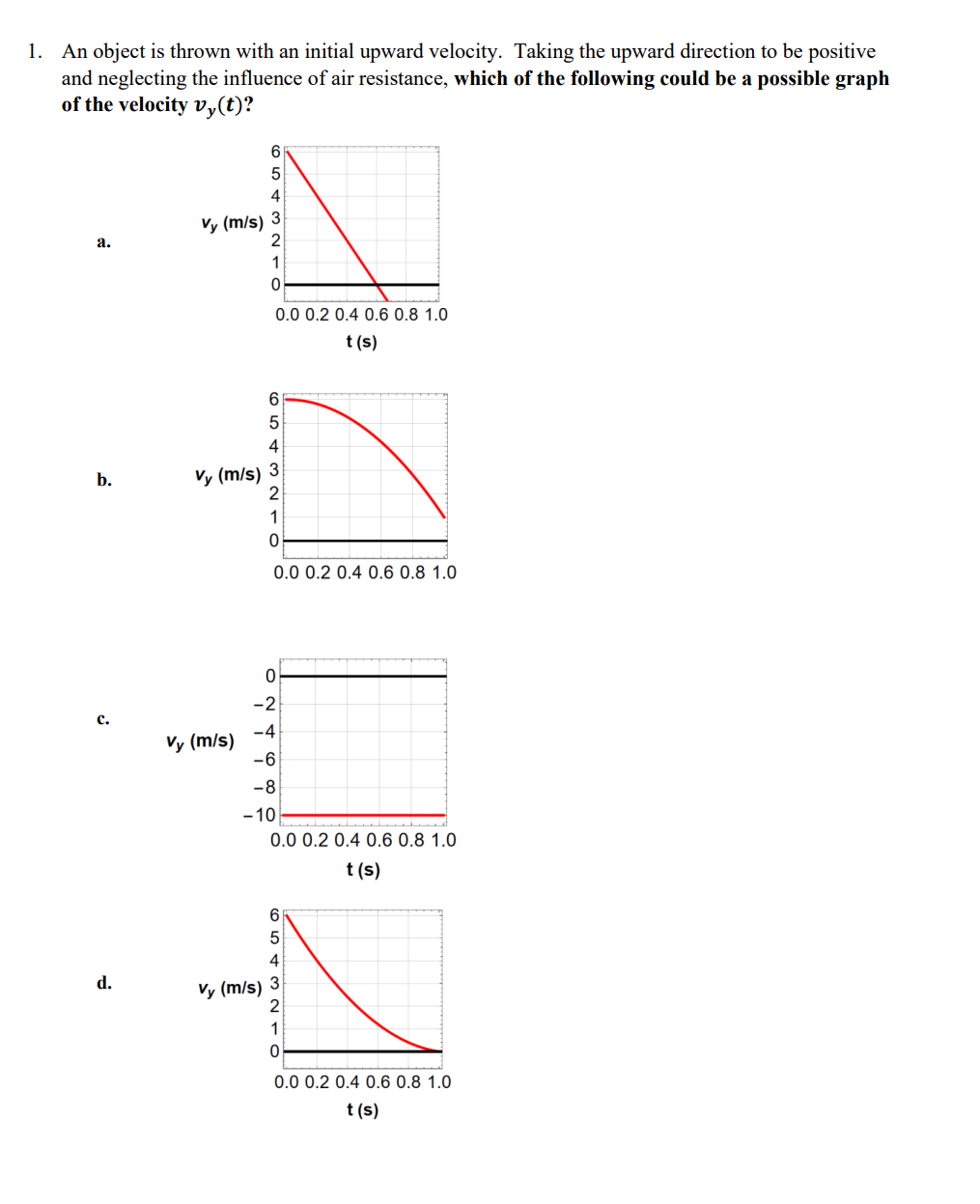 Solved 1. An object is thrown with an initial upward | Chegg.com