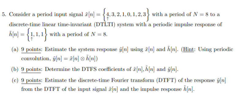Solved 5. Consider a period input signal č[n= | Chegg.com