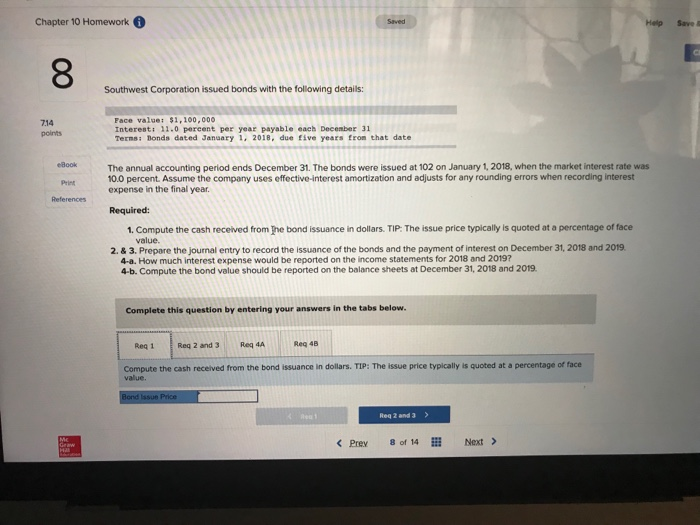 Solved Chapter 10 Homework Help Save 8 Southwest Corporation | Chegg.com