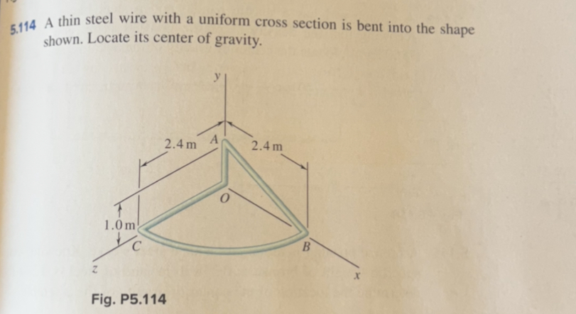 Solved 5.114 A thin steel wire with a uniform cross section | Chegg.com