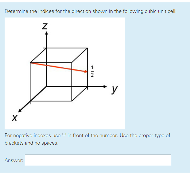 Solved Determine the indices for the direction shown in the | Chegg.com
