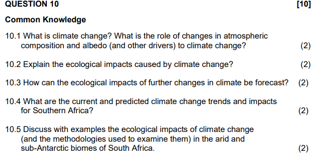 Solved Common Knowledge 10.1 What is climate change? What is | Chegg.com