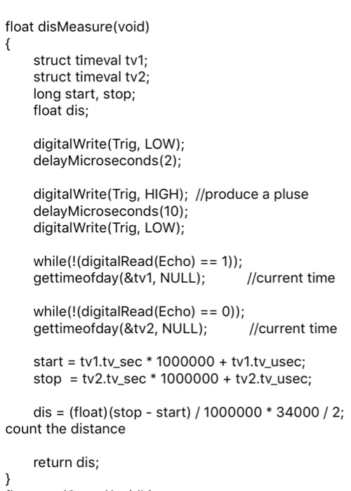 Solved Float Dismeasure Void { Struct Timeval Tv1