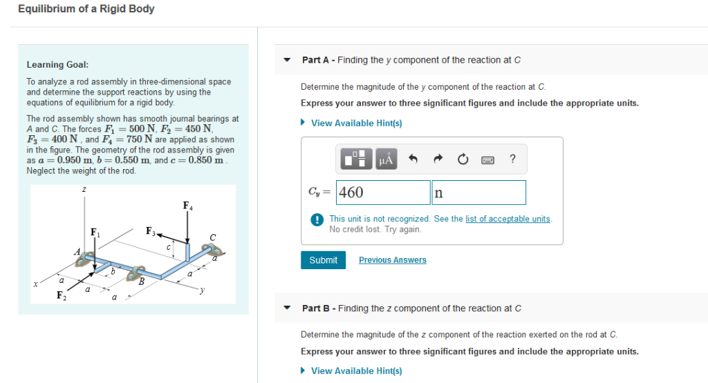 Solved The rod assembly shown has smooth journal bearings at | Chegg.com