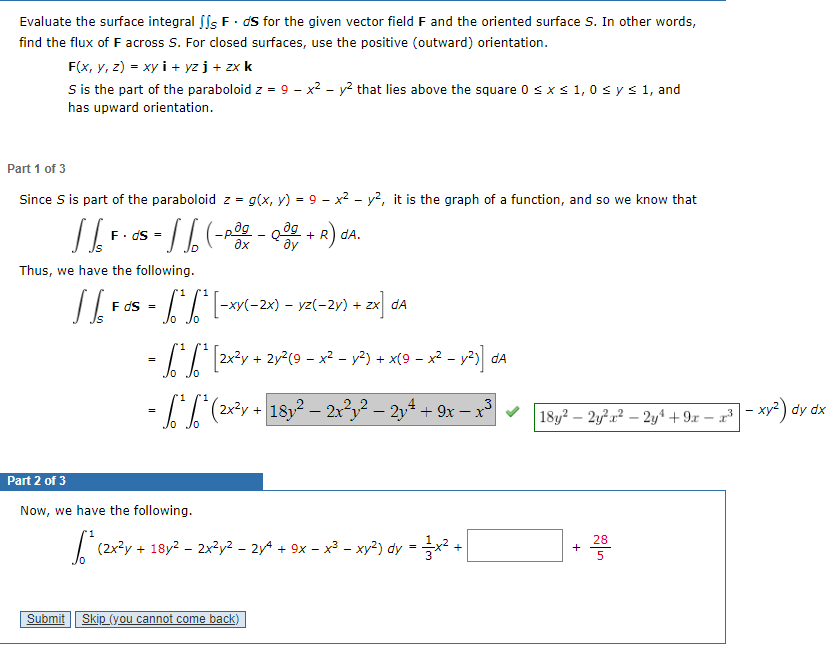 Solved Evaluate the surface integral s F dS for the given | Chegg.com