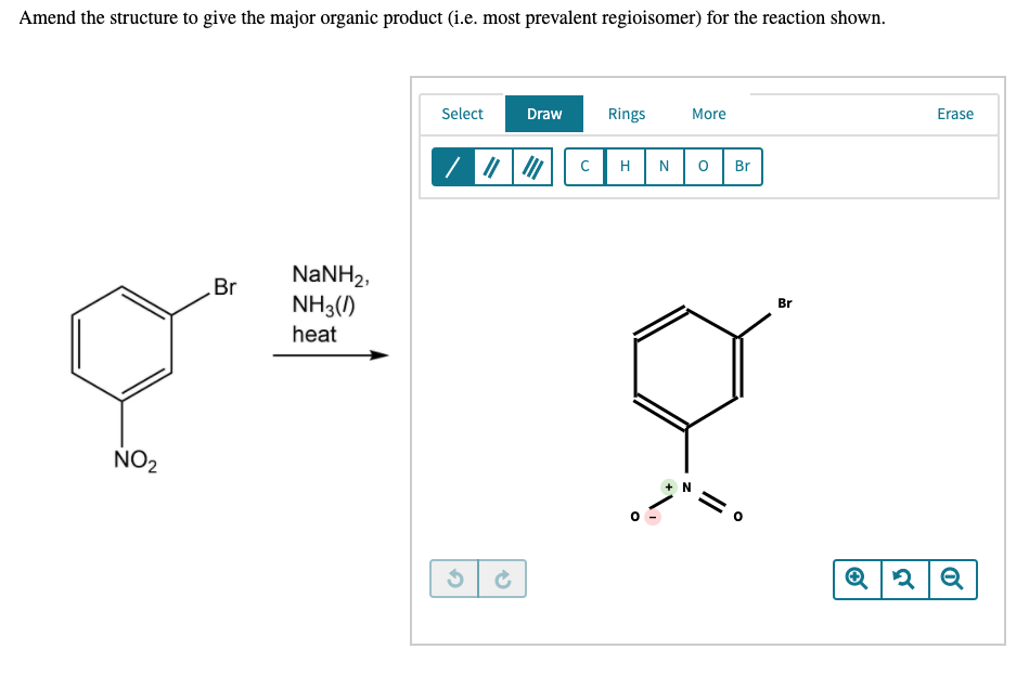 Solved Amend the structure to give the major organic product | Chegg.com