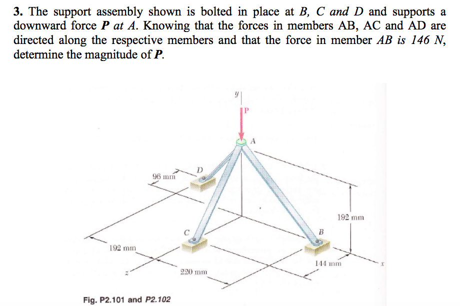 Solved 3. The support assembly shown is bolted in place at | Chegg.com