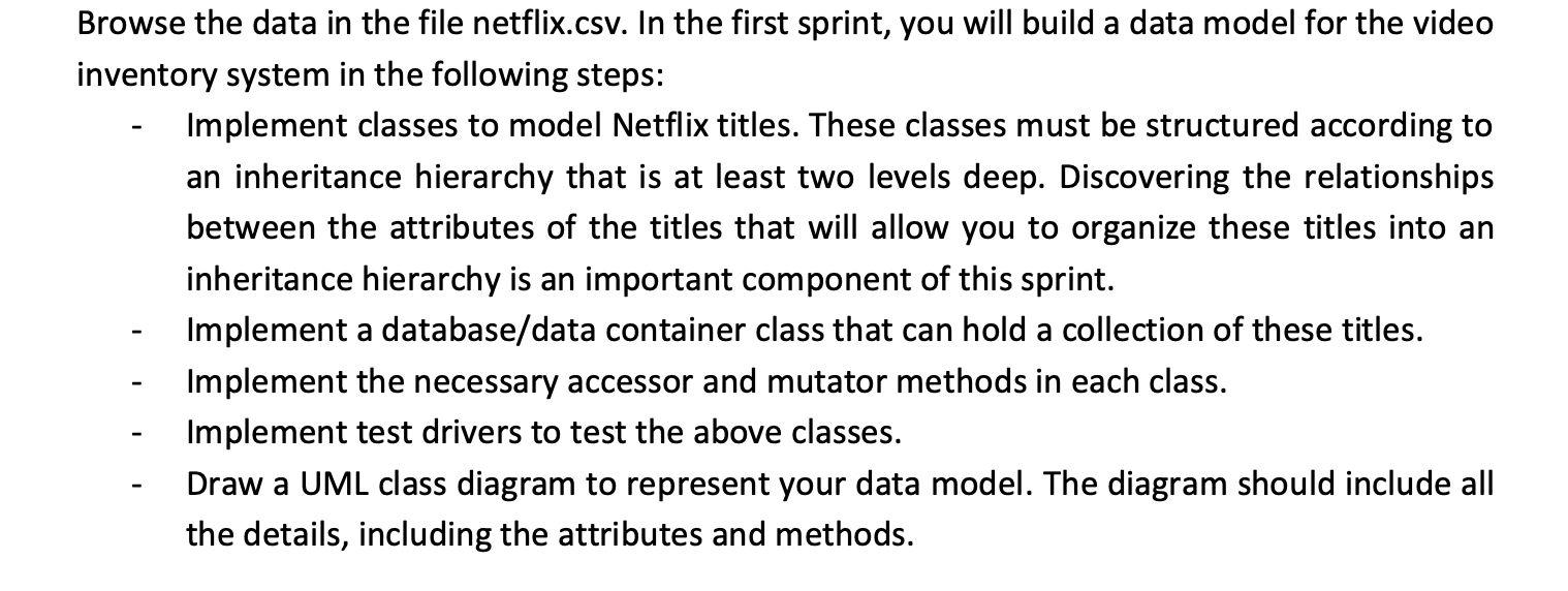Solved WRITE IN JAVA CODE AND BUILD A DATA MODEL FOR IT! | Chegg.com