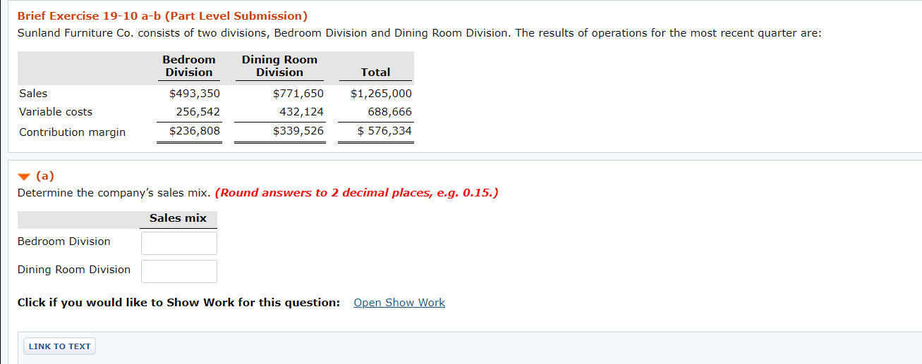 Solved Brief Exercise 19-10 a-b (Part Level Submission) | Chegg.com