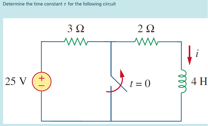 Solved Determine the time constant t for the following | Chegg.com
