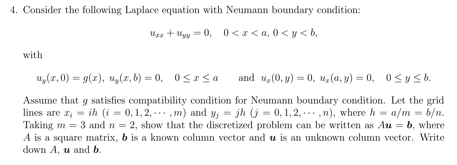 Solved Consider the following Laplace equation with Neumann | Chegg.com