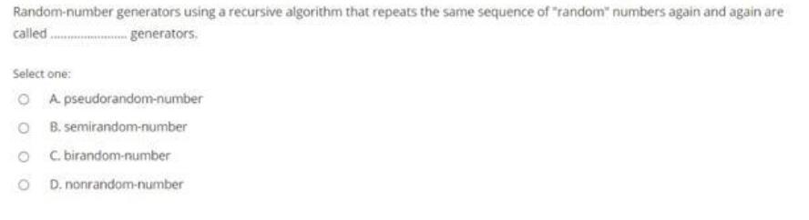 Solved Random-number generators using a recursive algorithm | Chegg.com
