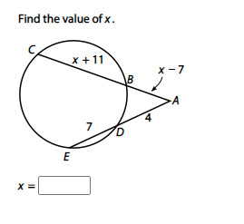 Solved Find the value of x and the length of each secant | Chegg.com