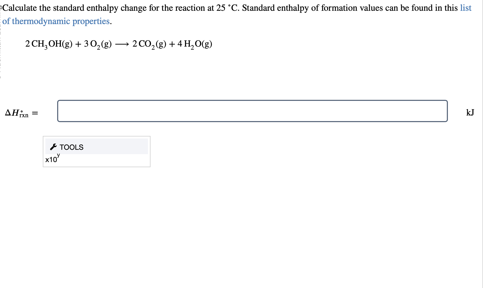 Solved ° ﻿Calculate the standard enthalpy change for the | Chegg.com