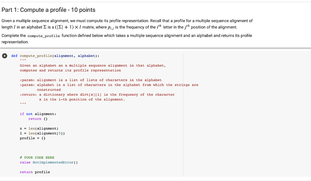 - Multiple Sequence Alignment We saw in lecture that | Chegg.com