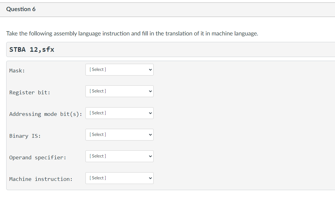 Solved Question 6 Take the following assembly language | Chegg.com