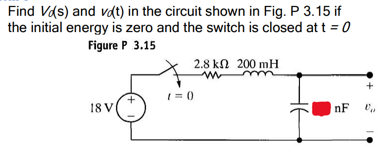 Solved Find Vds) and vat) in the circuit shown in Fig. P | Chegg.com