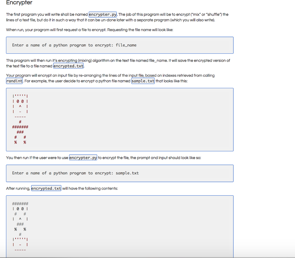 Encrypter The first program you will write shall be | Chegg.com