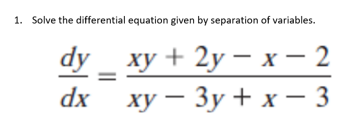 Solved 1. Solve the differential equation given by | Chegg.com