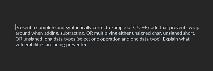 Solved Present A Complete And Syntactically Correct Example