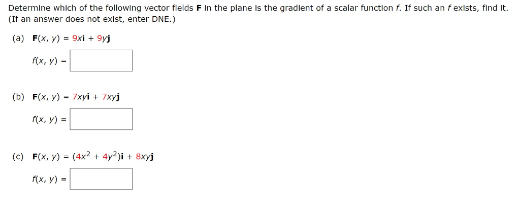 Solved Determine which of the following vector fields F in | Chegg.com