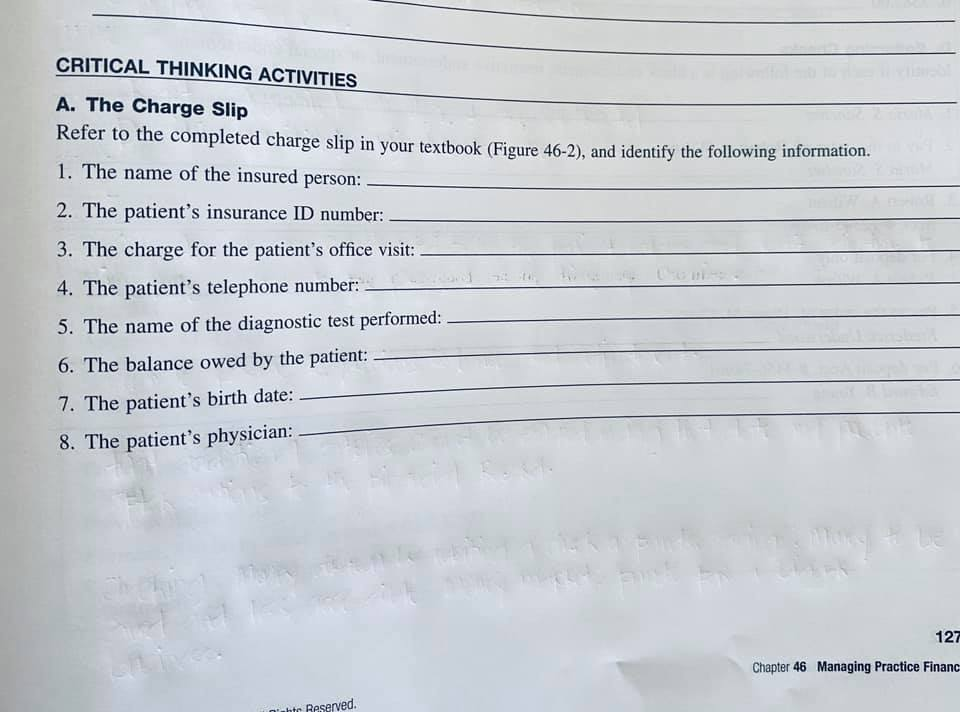 CRITICAL THINKING ACTIVITIES A. The Charge Slip Refer | Chegg.com