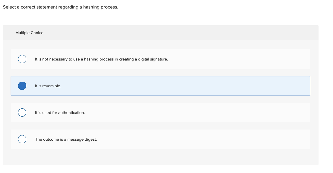 Solved Select A Correct Statement Regarding A Hashing