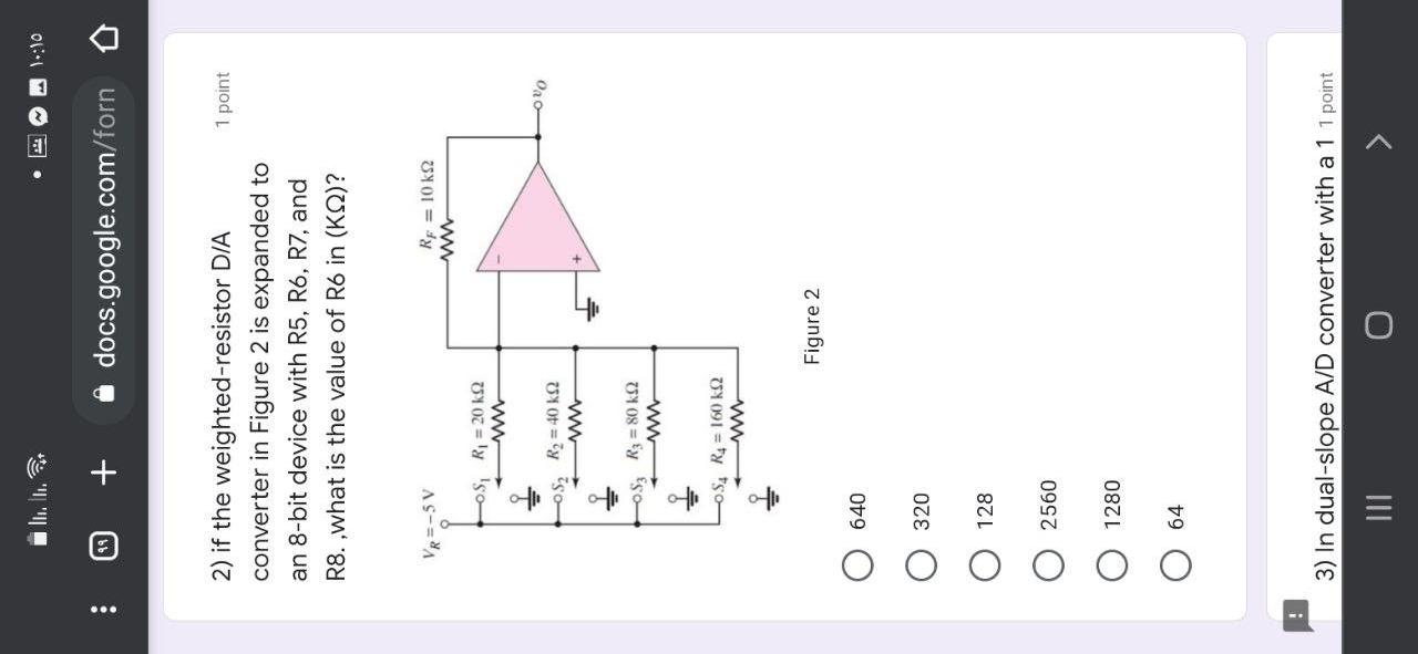 Solved 1:10 docs.google.com/forn 1 point 2) if the | Chegg.com
