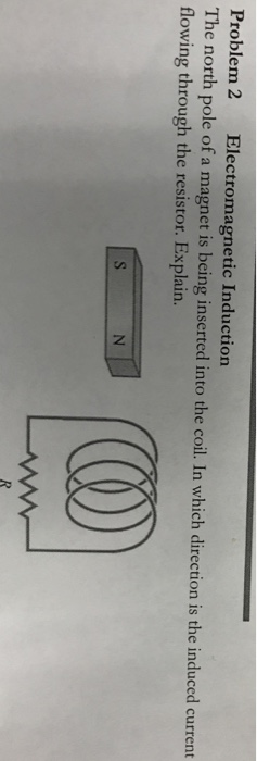 Solved Problem 2 Electromagnetic Induction The north pole of | Chegg.com
