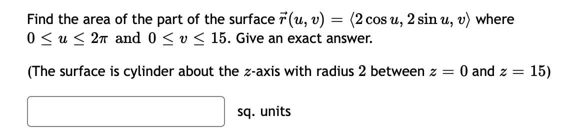 Solved Find the area of the part of the surface | Chegg.com