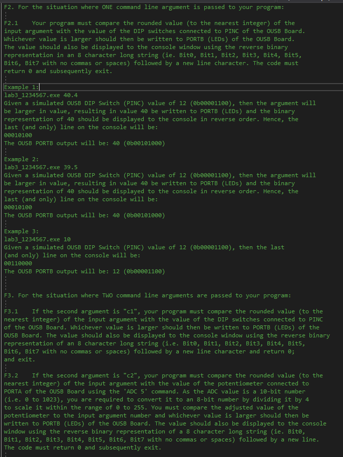 Solved F2. For the situation where ONE command line argument | Chegg.com