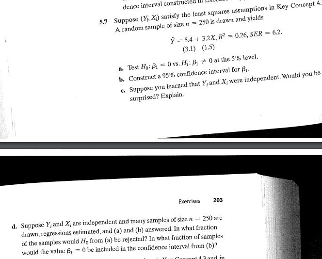 Solved 5.7 ﻿Suppose (Yi,xi) ﻿satisfy the least squares | Chegg.com