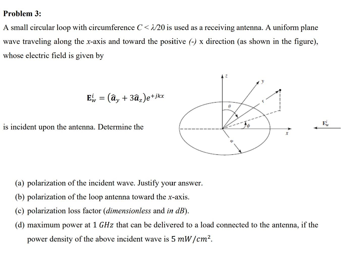 Solved Problem 3 A Small Circular Loop With Circumference 