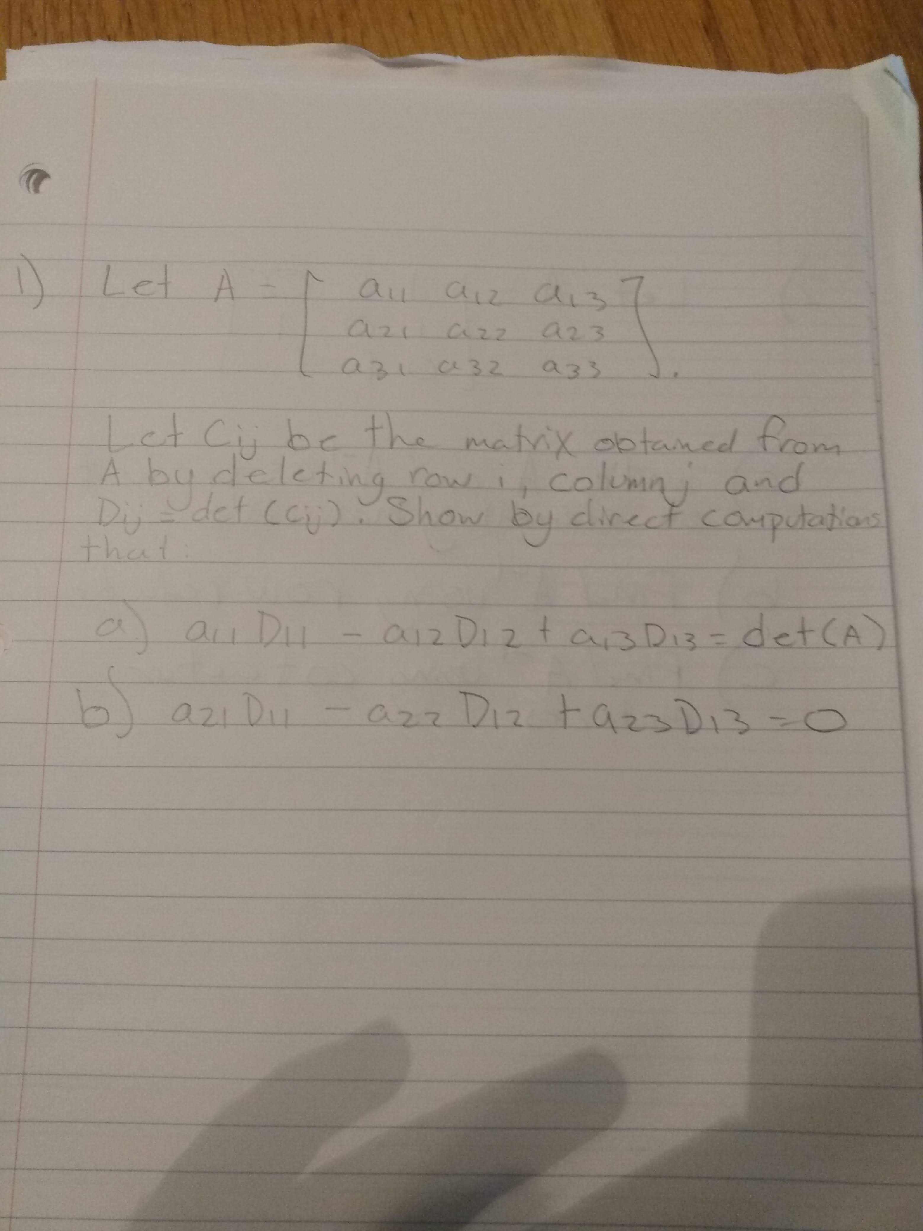 Solved Let A=⎣⎡a11a21a31a12a22a32a13a23a33⎦⎤. Let cij be the | Chegg.com
