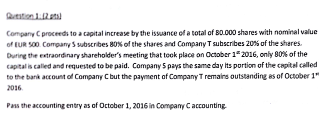 Solved Quctionli:[2 ﻿ets]Company C ﻿proceeds to a capital | Chegg.com