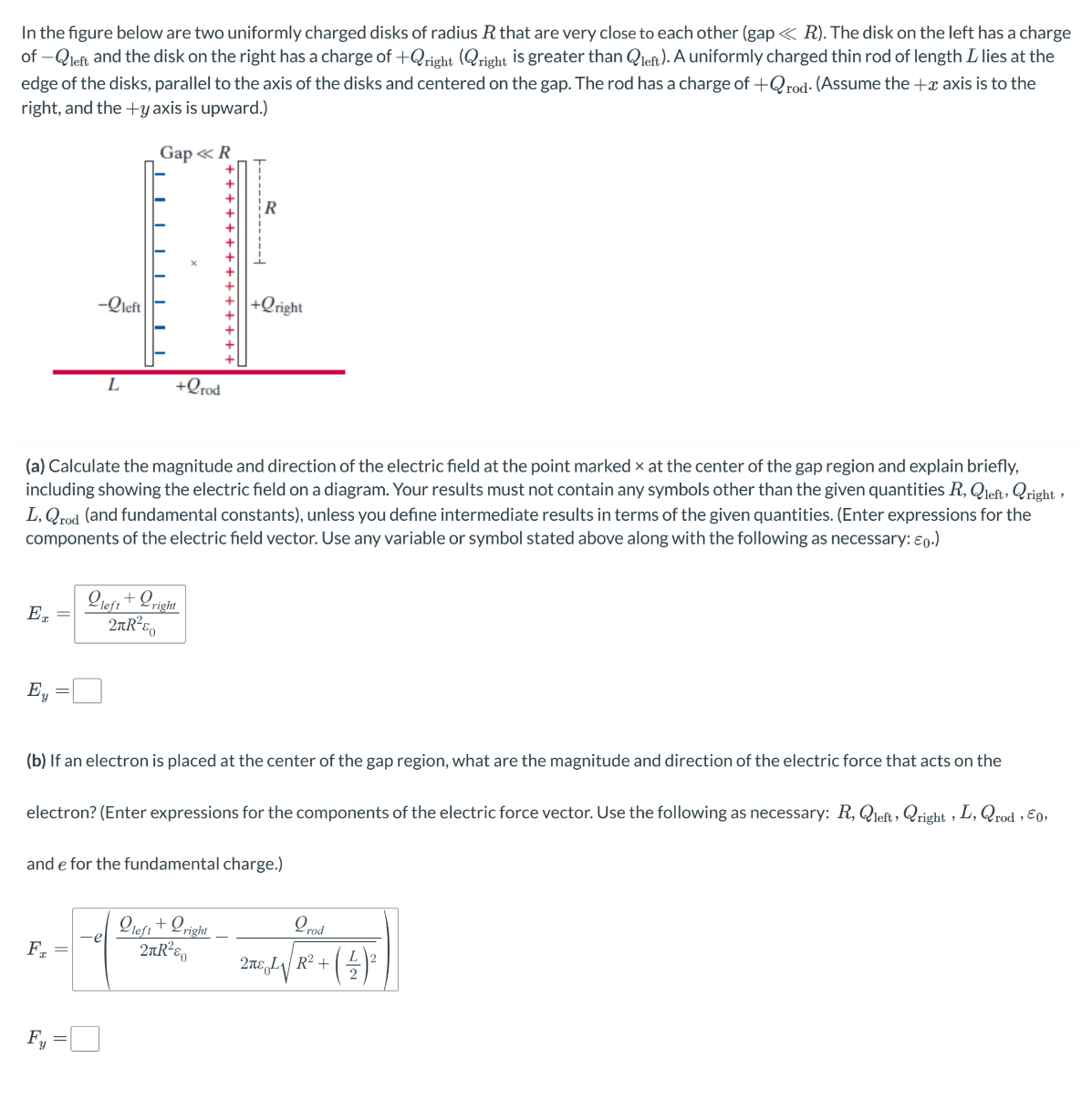 Solved In the figure below are two uniformly charged disks | Chegg.com