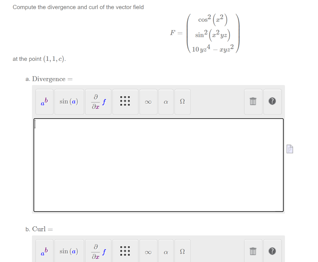 Solved Compute the divergence and curl of the vector field | Chegg.com