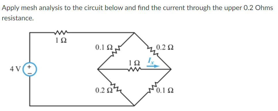 Solved Apply mesh analysis to the circuit below and find the | Chegg.com