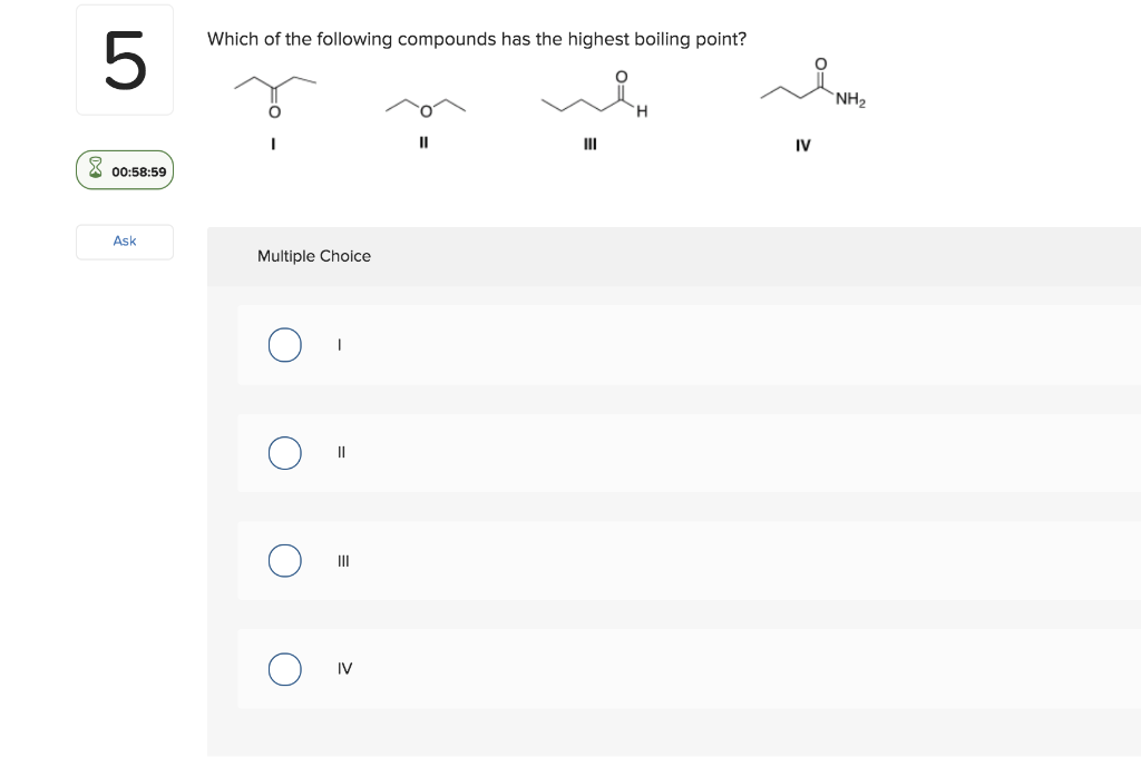 Solved Which of the following compounds has the highest | Chegg.com
