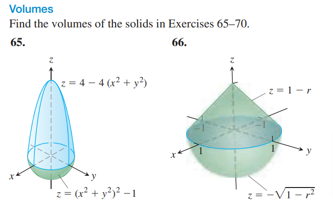 Solved Volumes Find the volumes of the solids in Exercises | Chegg.com