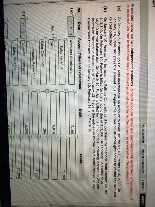 Solved NTER VERSION BACK ! NEXT Presented below are two | Chegg.com