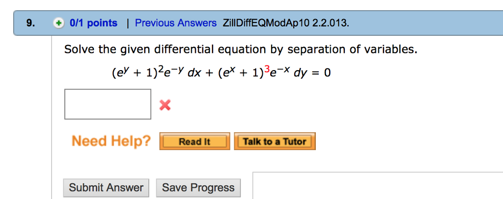 Solved Solve The Given Differential Equation By Separation