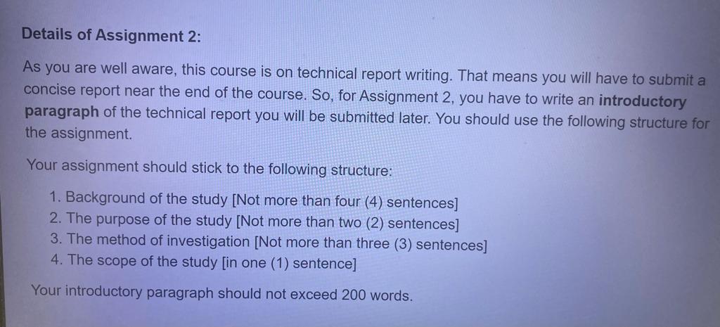 Solved Details of Assignment 2: As you are well aware, this | Chegg.com