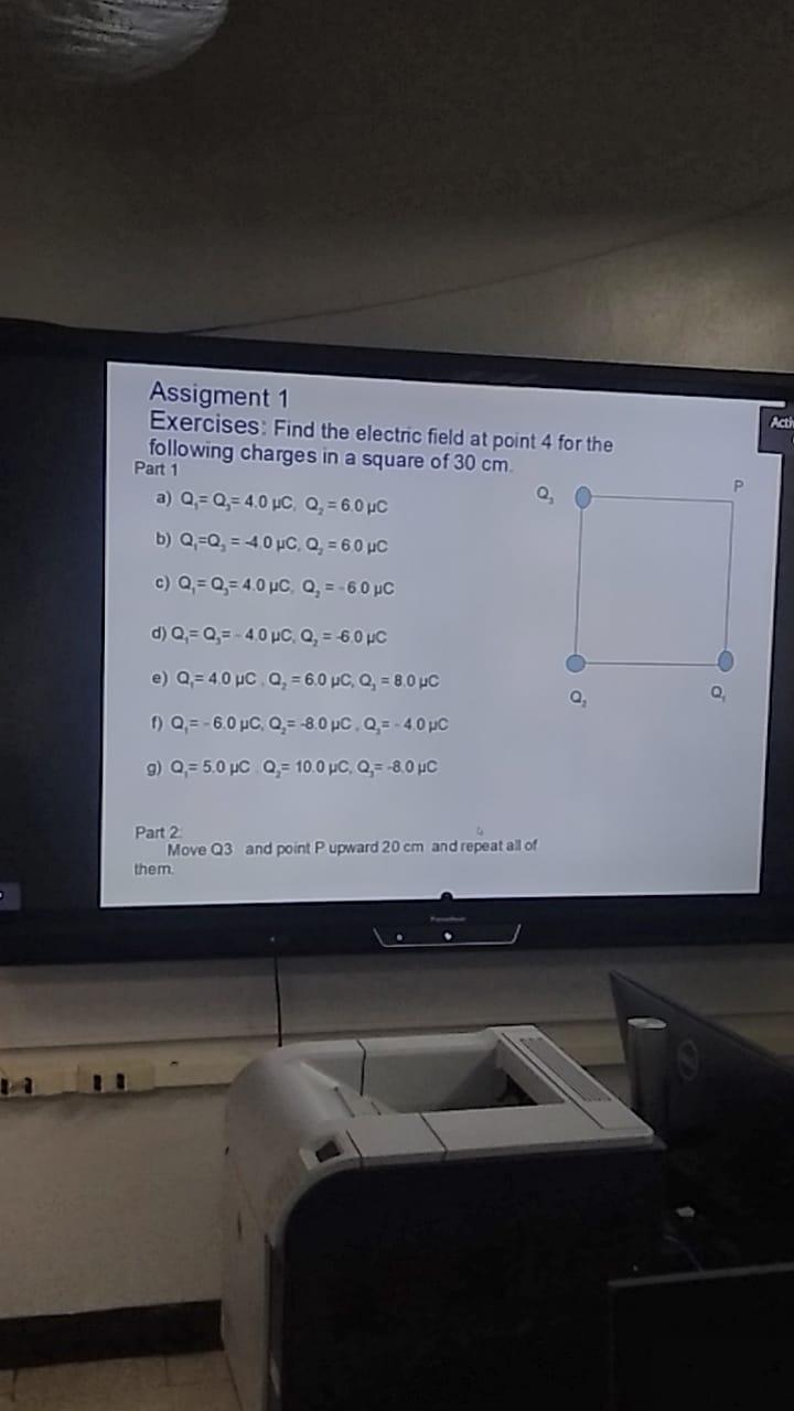 Solved Assigment 1 Exercises: Find the electric field at | Chegg.com