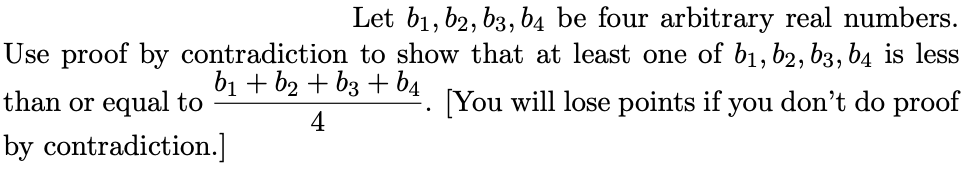 Solved Let b1,b2,b3,b4 be four arbitrary real numbers. Use | Chegg.com