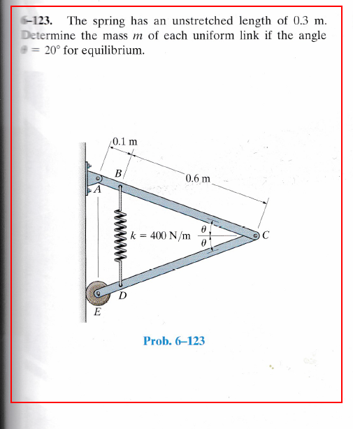 Solved the spring has an unstretched length of 0.3m. | Chegg.com