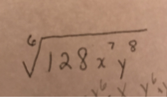 Solved Simplify 6 squareroot 128 x^7 y^8 | Chegg.com