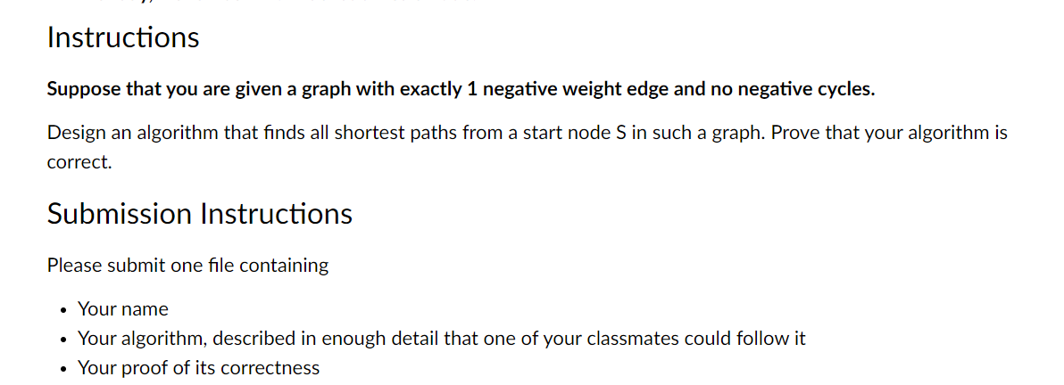 Solved Shortest Paths With Negative Edges Dijkstra's | Chegg.com