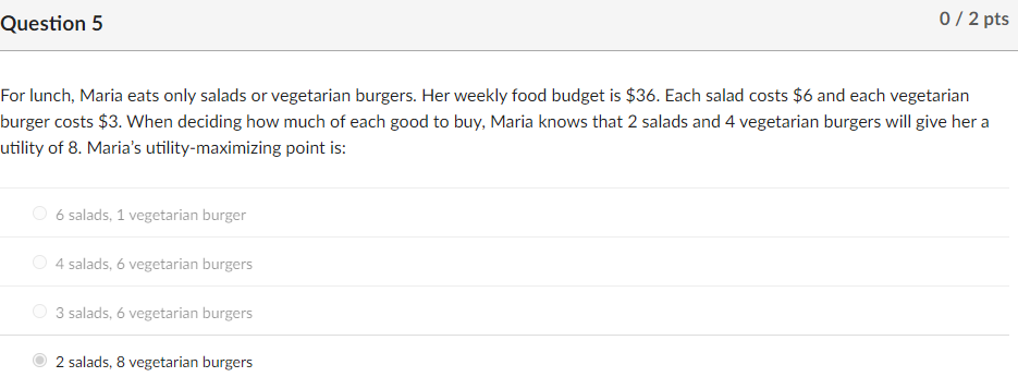Solved Question 5For lunch, Maria eats only salads or | Chegg.com