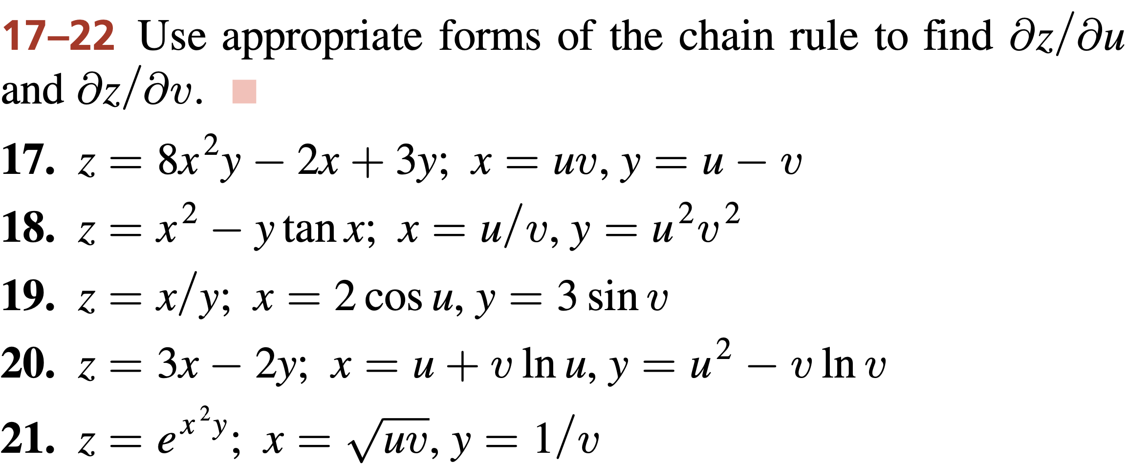 Solved 17-22 Use appropriate forms of the chain rule to find | Chegg.com